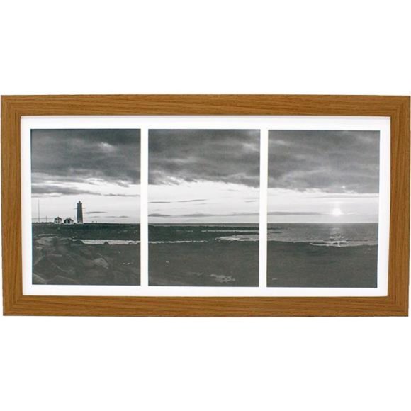 Wall Decor | 8x16 Collage Natural Picture Frame With Three 5x7 Inch ...